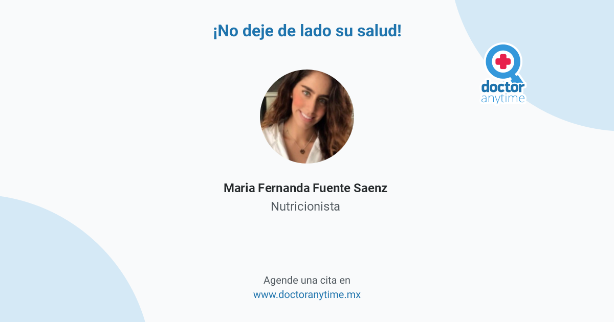 Maria Fernanda Fuente Saenz, Nutricionista en Naucalpan de Juárez ...